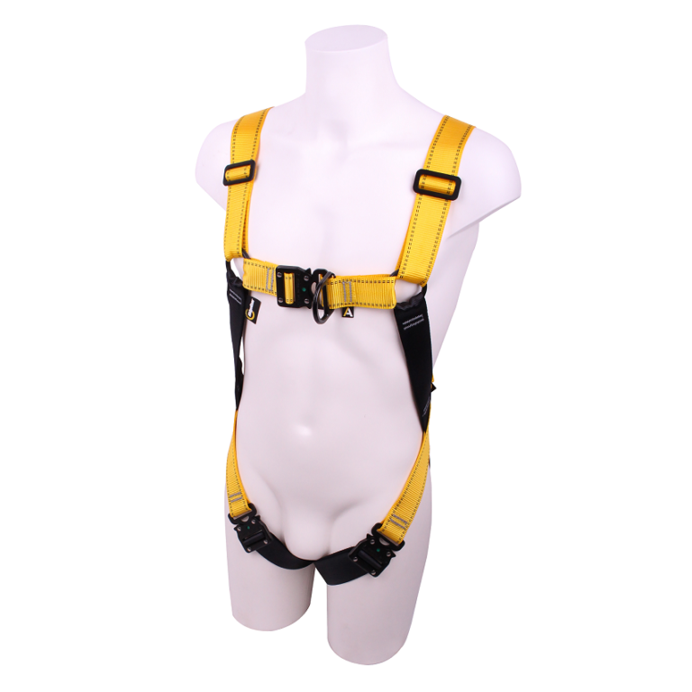 Veiligheids harnas | D aansluiting voor & achterzijde met snelsluiting | Hijsen.nl